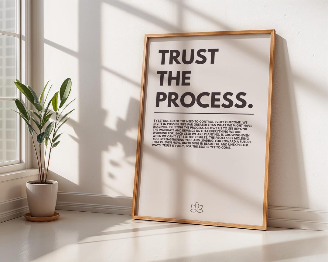 Motivational Trust the Process Poster for Minimalistic Home or Office ...