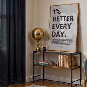 Motivational 1% Better Everyday Poster for Minimalistic Home or Office ...