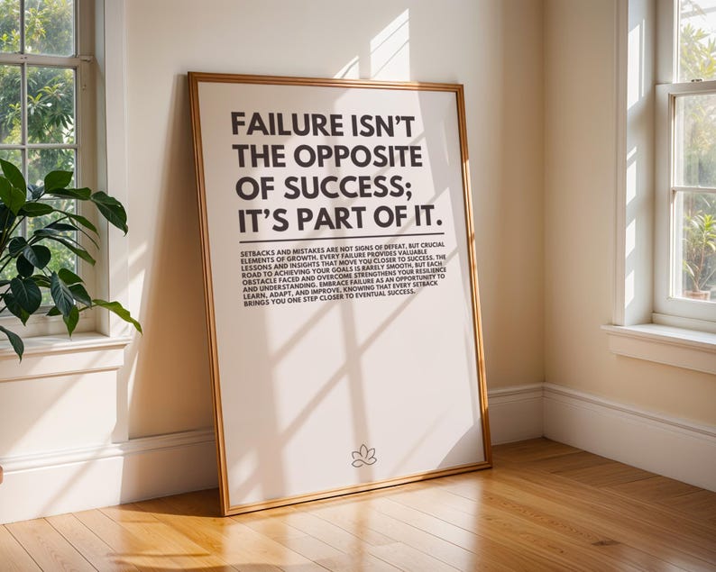 Motivational Failure is Part of Success Poster for Minimalistic Home or ...