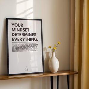 Motivational Your Mindset Determines Everything Poster for Minimalistic ...