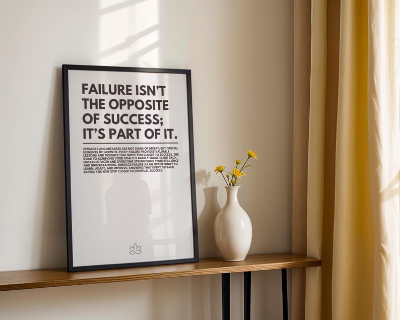 Motivational Failure is Part of Success Poster for Minimalistic Home or ...