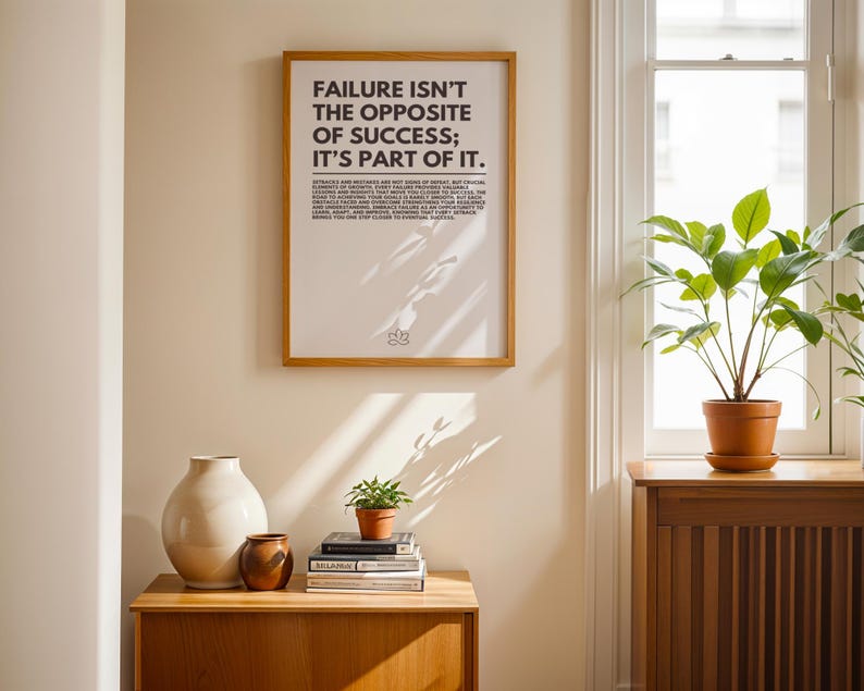 Motivational Failure is Part of Success Poster for Minimalistic Home or ...