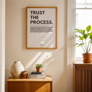Motivational Trust the Process Poster for Minimalistic Home or Office ...