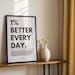 Motivational 1% Better Everyday Poster for Minimalistic Home or Office ...