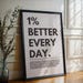 Motivational 1% Better Everyday Poster for Minimalistic Home or Office ...