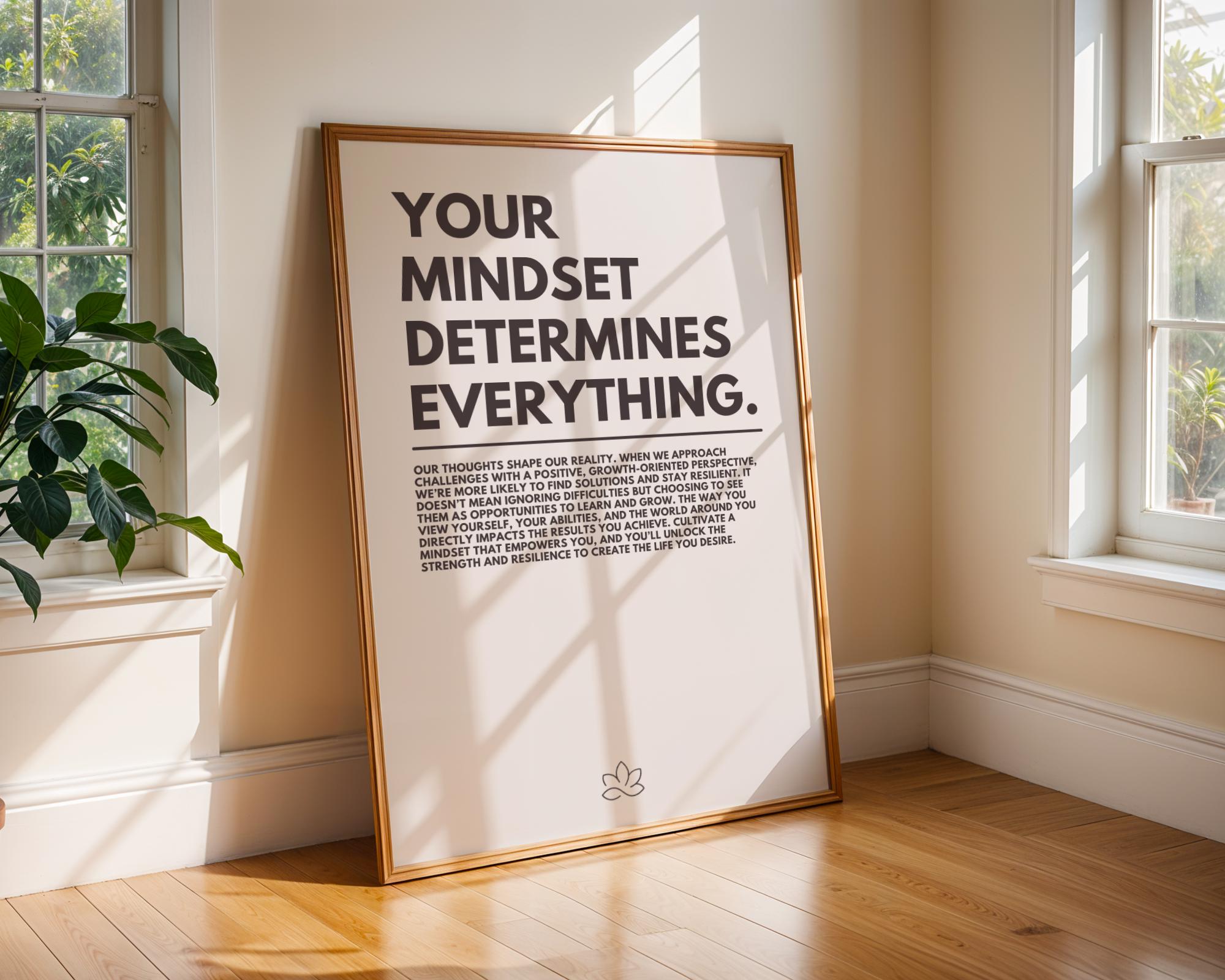 Motivational Your Mindset Determines Everything Poster for Minimalistic ...