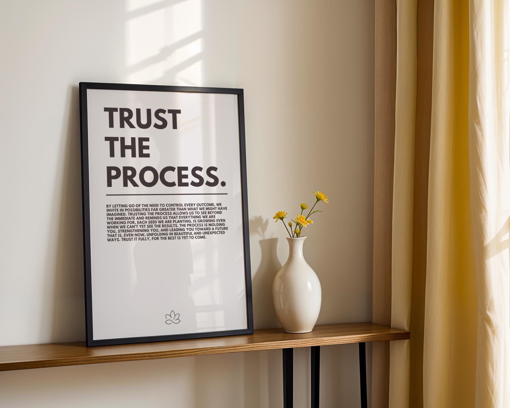 Motivational Trust the Process Poster for Minimalistic Home or Office ...