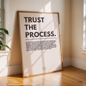 Motivational Trust the Process Poster for Minimalistic Home or Office ...