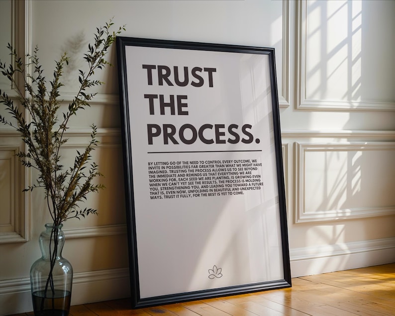 Motivational Trust the Process Poster for Minimalistic Home or Office ...