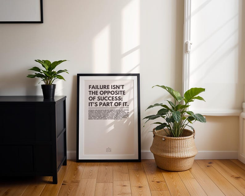 Motivational Failure is Part of Success Poster for Minimalistic Home or ...