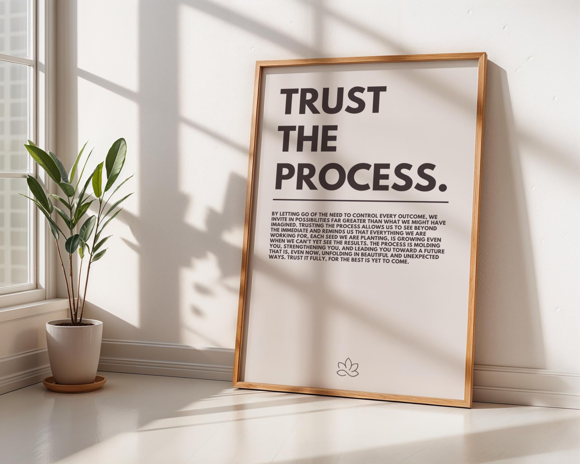 Motivational Trust the Process Poster for Minimalistic Home or Office Decor - Etsy