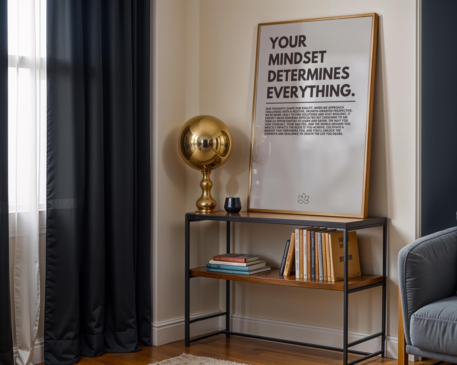 Motivational Your Mindset Determines Everything Poster for Minimalistic ...