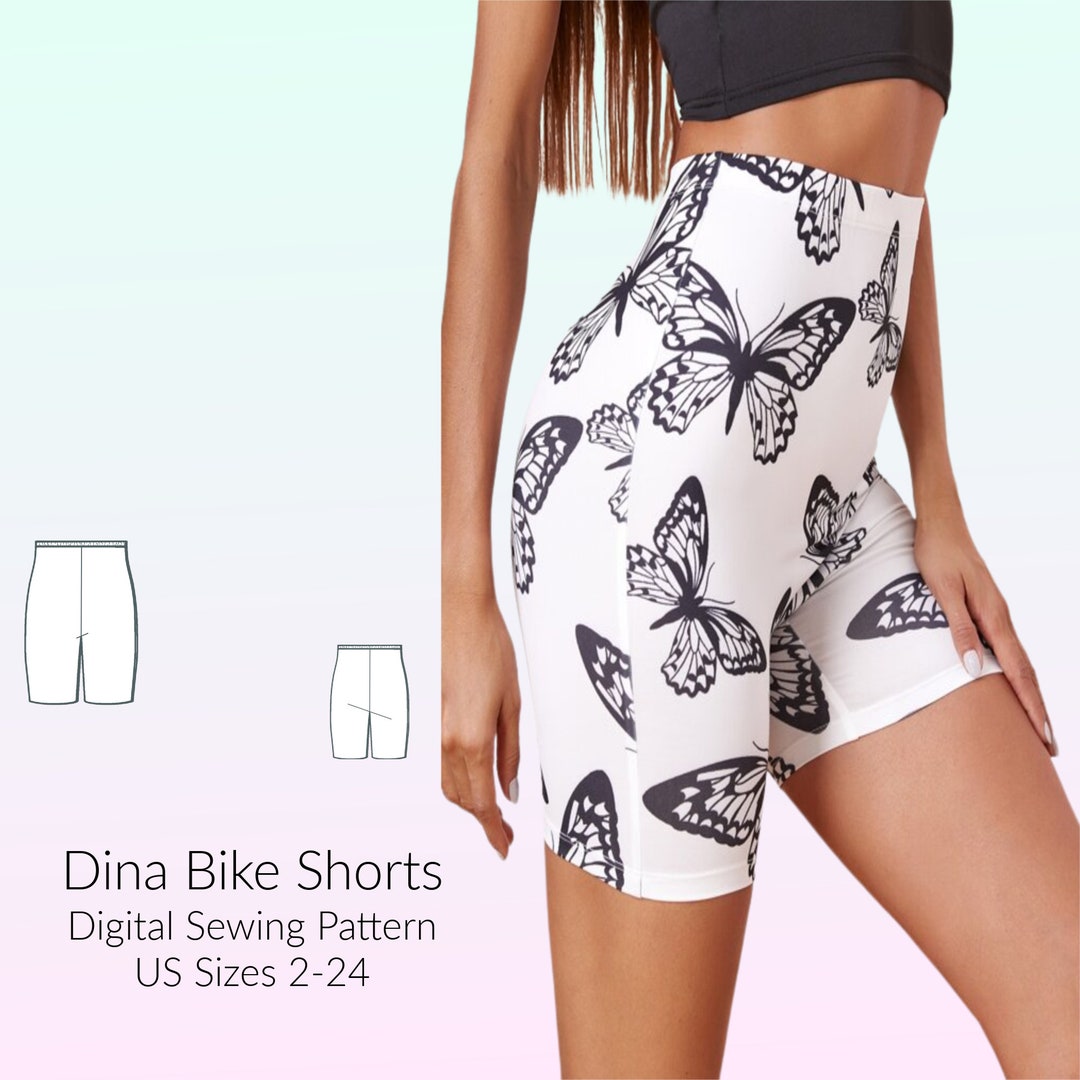 Dina Bike Shorts Digital Sewing Pattern, US Sizes 2-24, DIGITAL Pattern ...