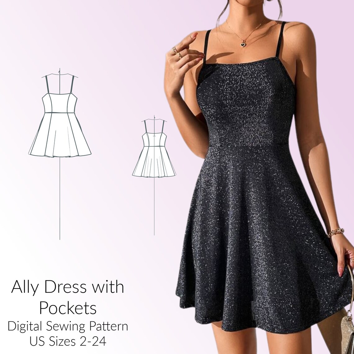 Spaghetti Strap Dress, Dress With Pockets, Flowy Skirt, Party Dress ...