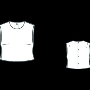 Meadow Button Back Crop Top Sewing Pattern, DIGITAL Sewing Pattern US ...