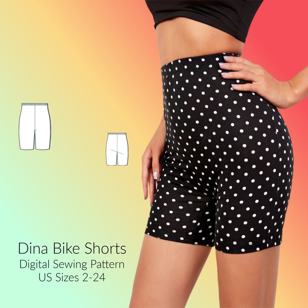 Dina Bike Shorts Digital Sewing Pattern, US Sizes 2-24, DIGITAL Pattern ...
