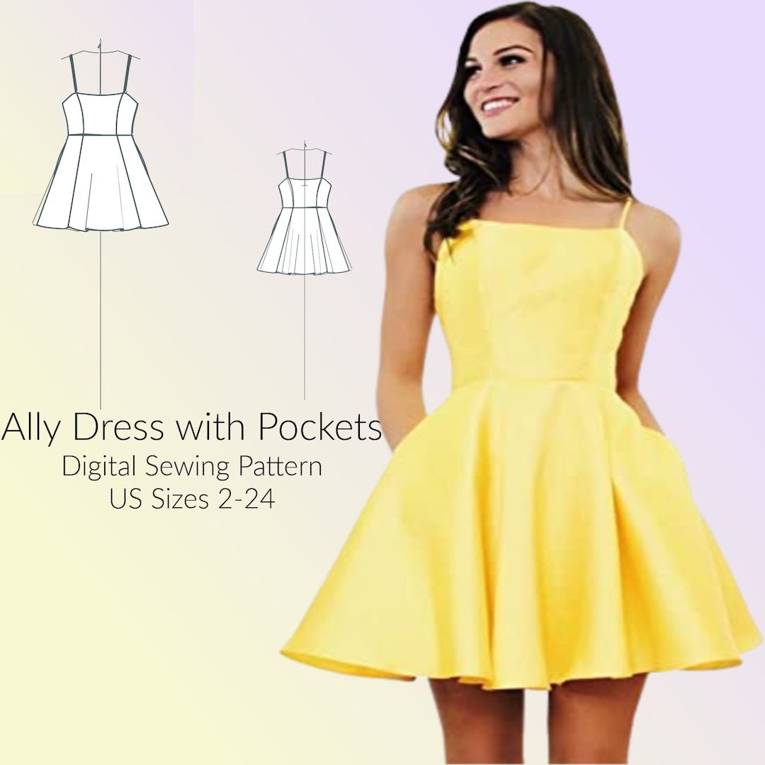 Spaghetti Strap Dress, Dress With Pockets, Flowy Skirt, Party Dress ...