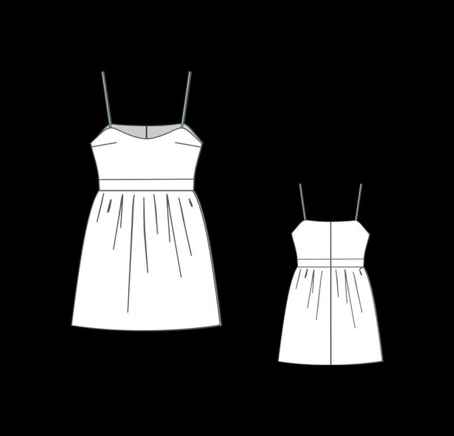 Short Summer Knit Dress Pattern: PDF Sewing Pattern for Spaghetti ...