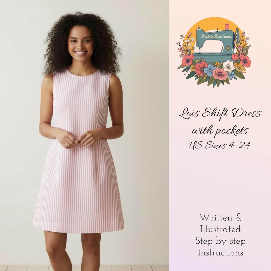 Short Summer A-line Shift Dress Sewing Pattern | Digital PDF With ...