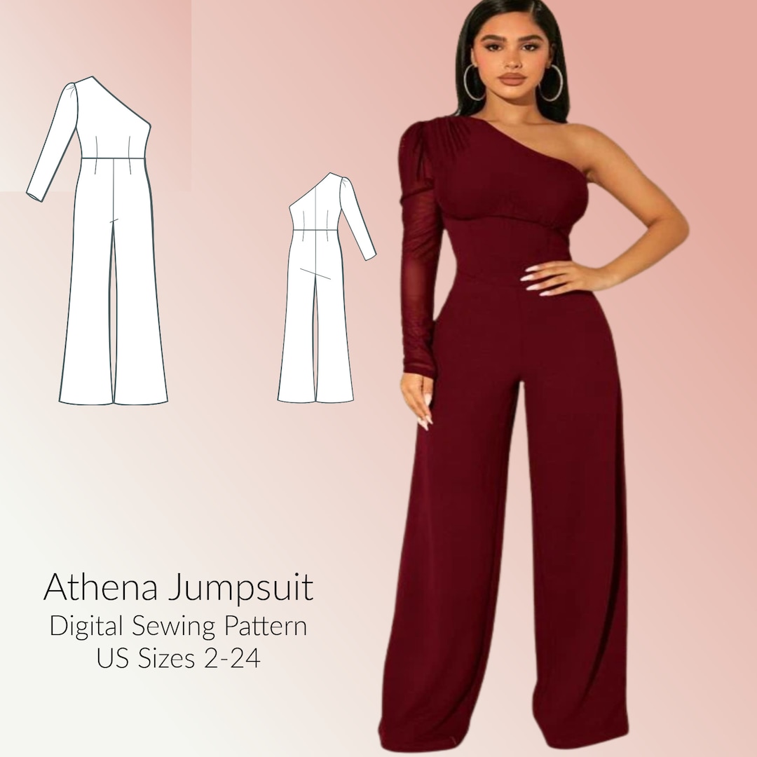 Athena Jumpsuit DIGITAL Sewing Pants US Sizes 2-24 PDF - Etsy