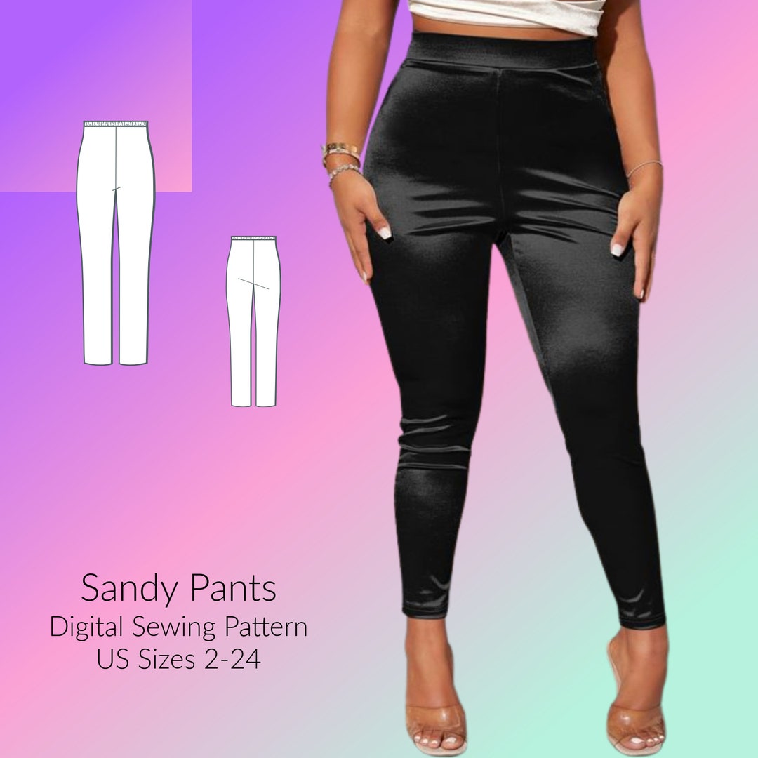 Sandy Pants With Elastic Waist Digital Sewing Pattern, US Sizes 2-24 ...