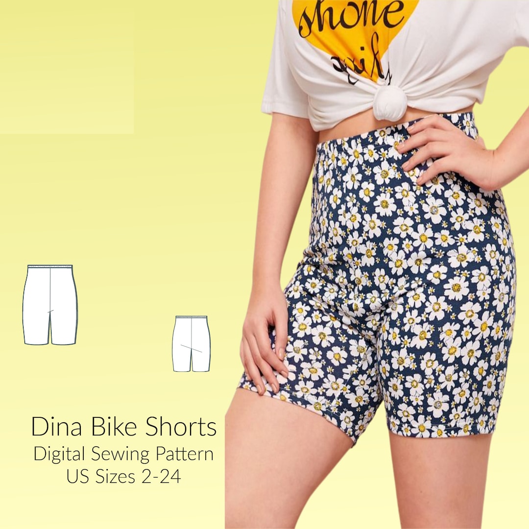 Dina Bike Shorts Digital Sewing Pattern, US Sizes 2-24, DIGITAL Pattern ...