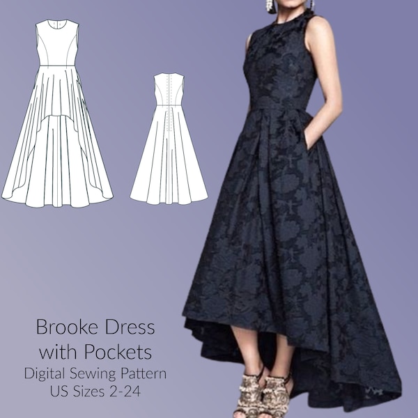 High Low Wedding Dress Pattern - Etsy
