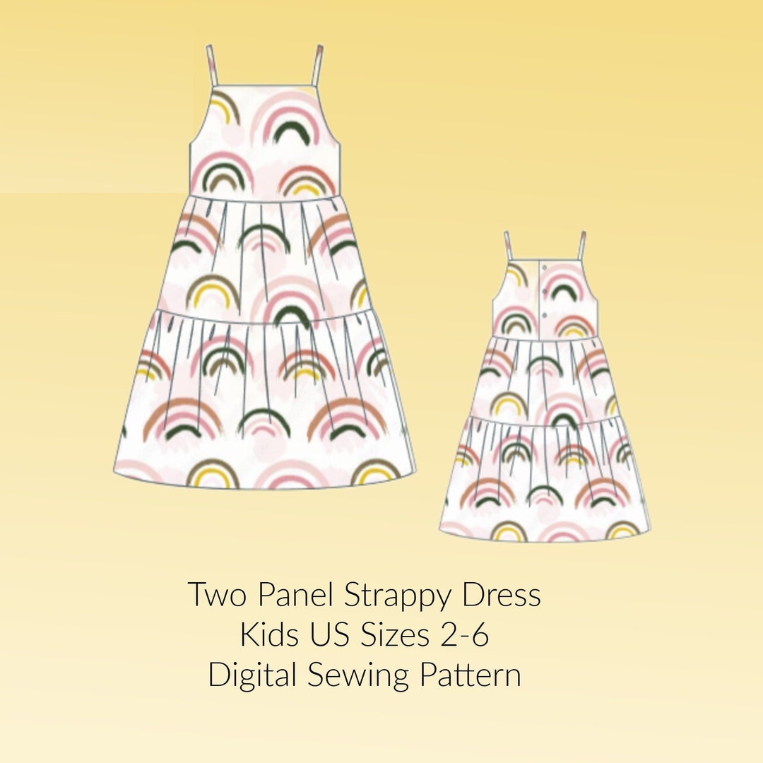 Tiered Strappy Girls Dress Dress DIGITAL PDF Sewing Pattern, Kids Sizes ...