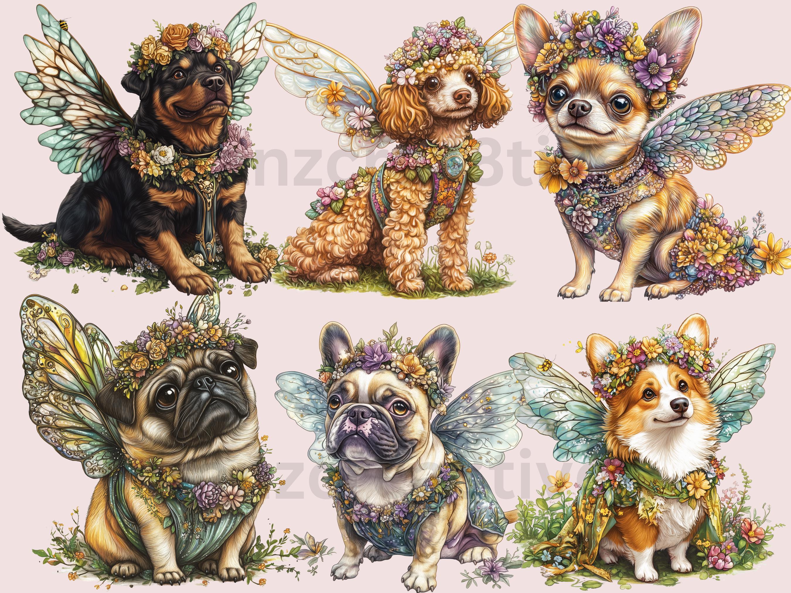 Springtime Dogs Clipart Bundle 40 Dog Images in Spring Costumes PNG ...