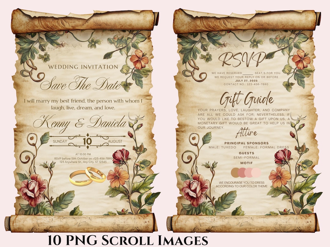 Scroll Clipart, Wedding Invitation Design, Medieval Scroll, Old ...