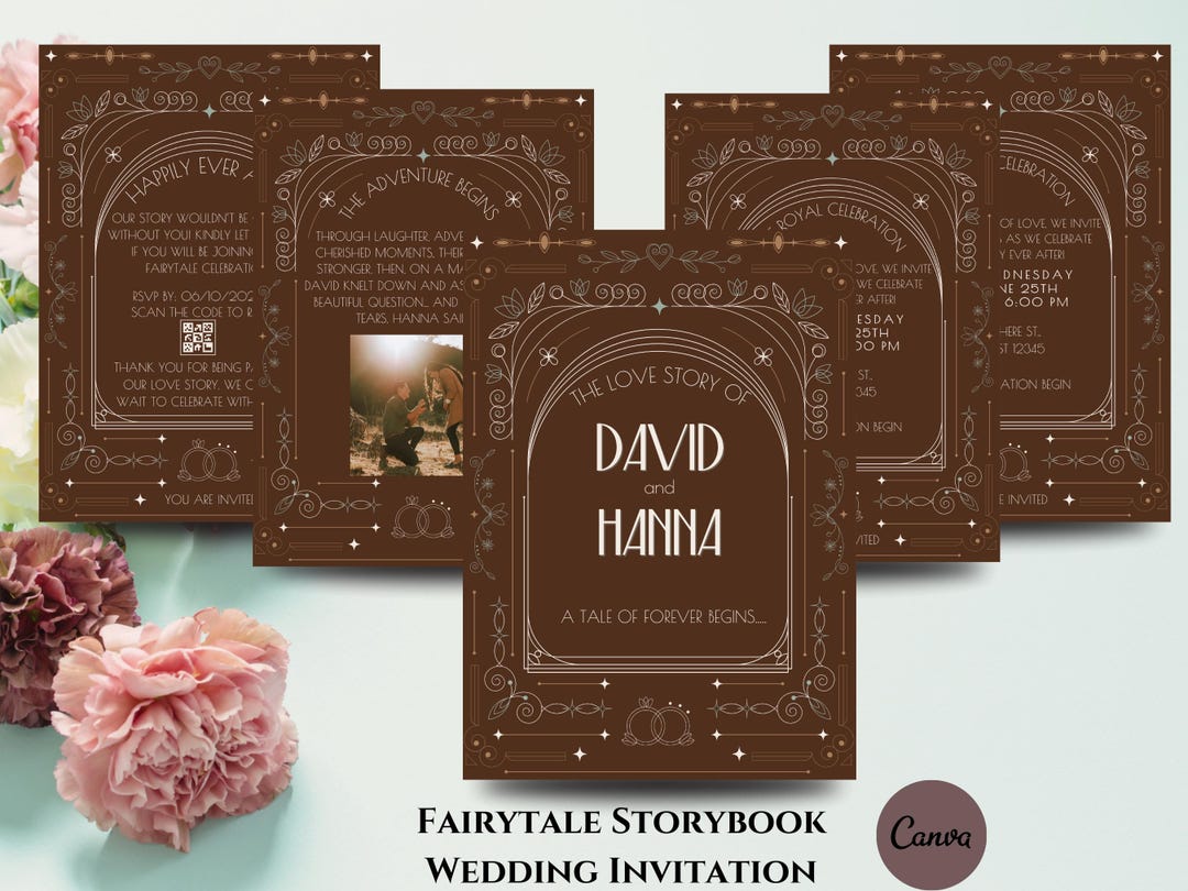 Fairytale Storybook Wedding Invitation Digital Flipbook Wedding Invite ...