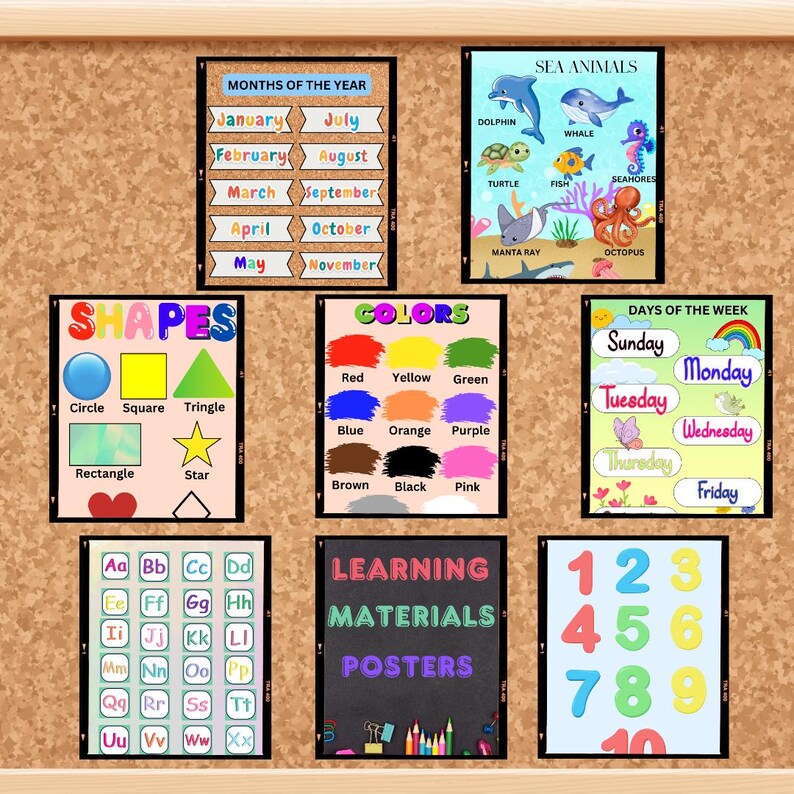 Flashcards Abcs, Numbers, Shapes & Colors Printable Classroom ...