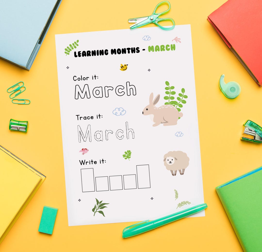 Months of the Year Handwriting Practice Worksheet: Printable Kids ...