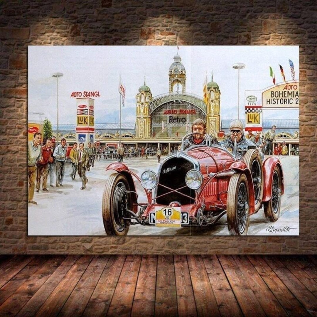 Vintage Car Posters Retro Posters Classic Racing Car Artwork - Etsy
