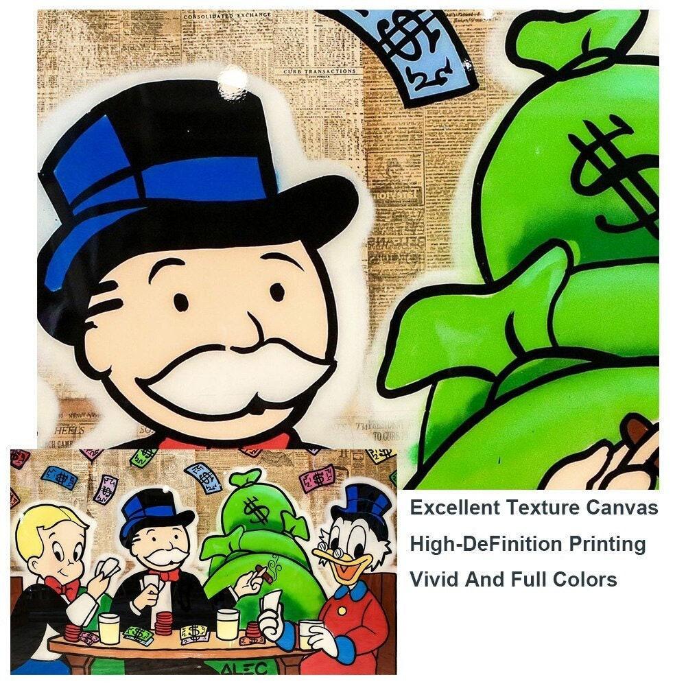 Mc Duck Richie Rich Alec Monopoly Street Art Canvas Home Decor - Etsy