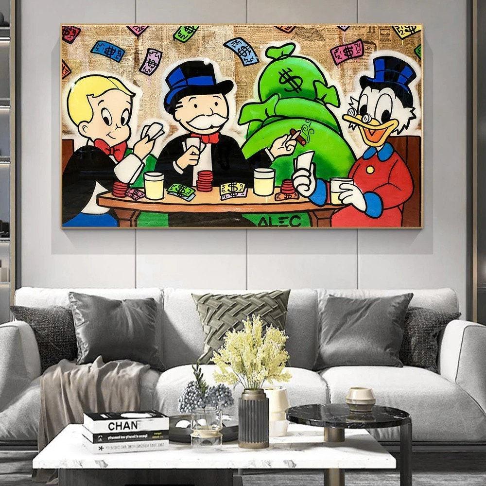Mc Duck Richie Rich Alec Monopoly Street Art Canvas Home Decor - Etsy