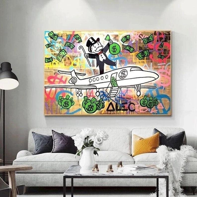Alec Monopoly Print Graffiti Poster and Prints Canvas Painting Aircraft ...