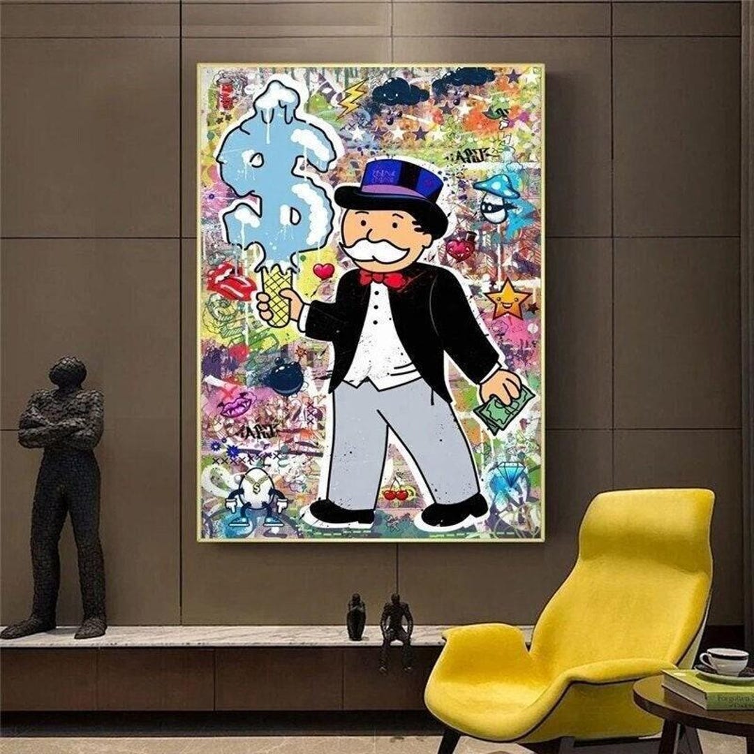 Money Forbes Funny Monopoly Alec Print Pop Art Graffiti on Home Decor ...