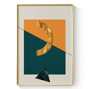 Abstract Half Awake Canvas Painting Yellow Green Print Minimalist Wall ...