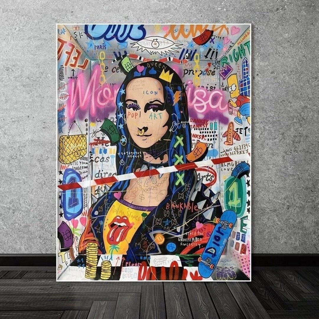 Graffiti Art Canvas Mona Lisa - Etsy