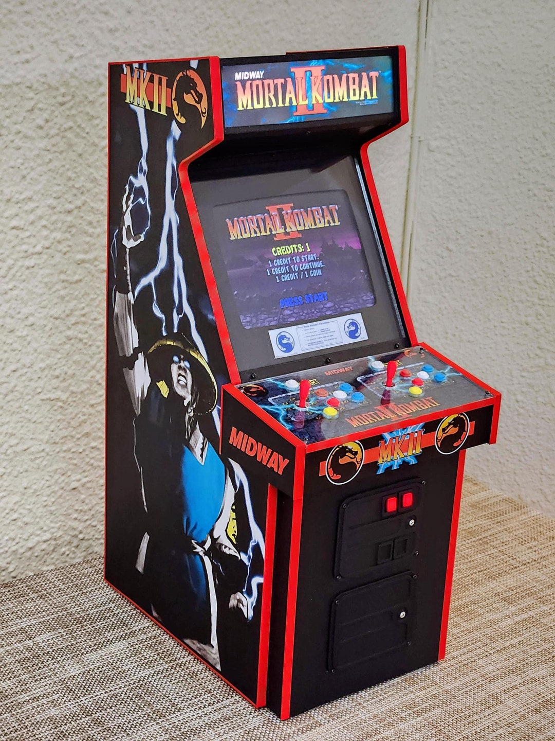 1/4 Scale Mortal Kombat II Arcade Cabinet. Fully Functional Miniature ...