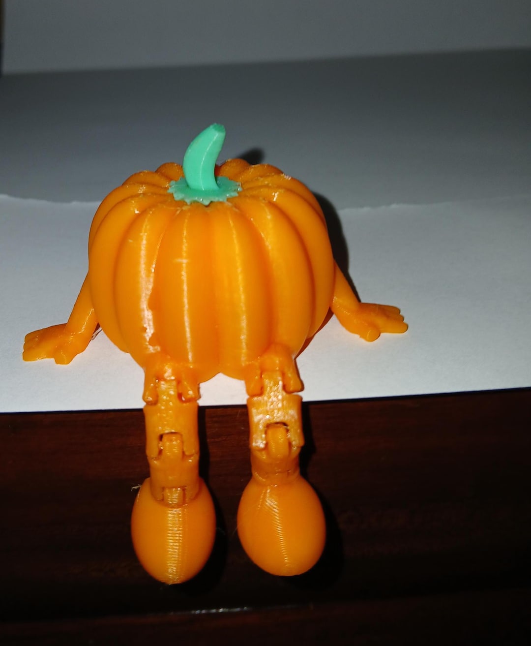 3D Printed Happy Pumpkin With Articulated aka Movable Legs Halloween ...