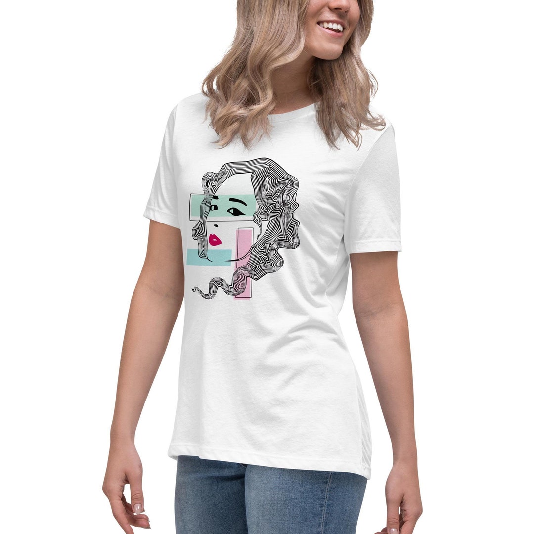 Abstract Woman Face T-shirt, Minimalist Graphic Tee, Artistic T-shirt ...