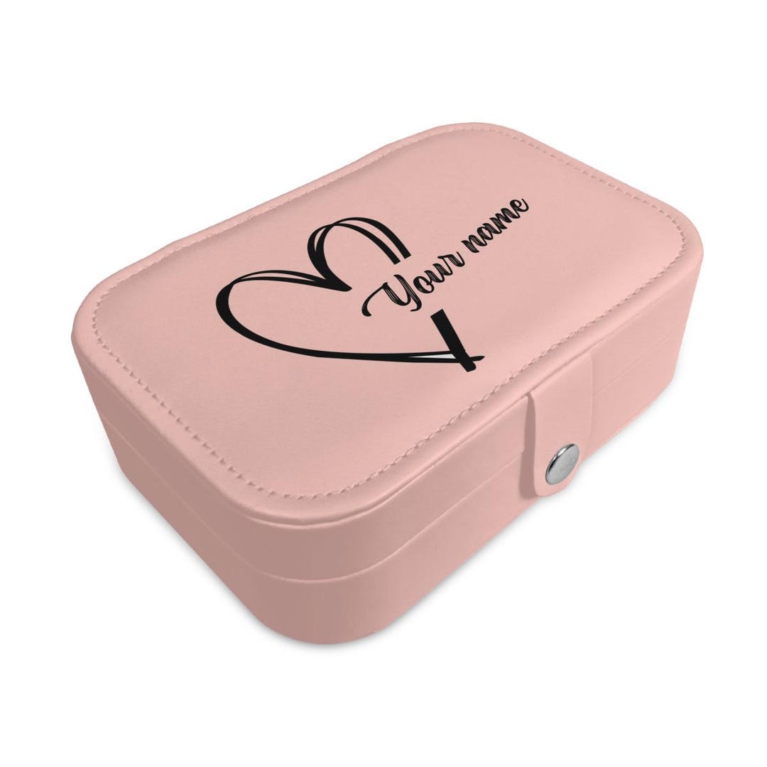 Custom Jewelry Box With Name and Heart. Large Capacity.jewelry Box With ...