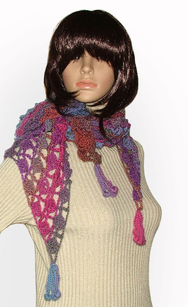 Crochet Lace Triangular Shawl Pattern Scarf Shawl Wrap - Etsy