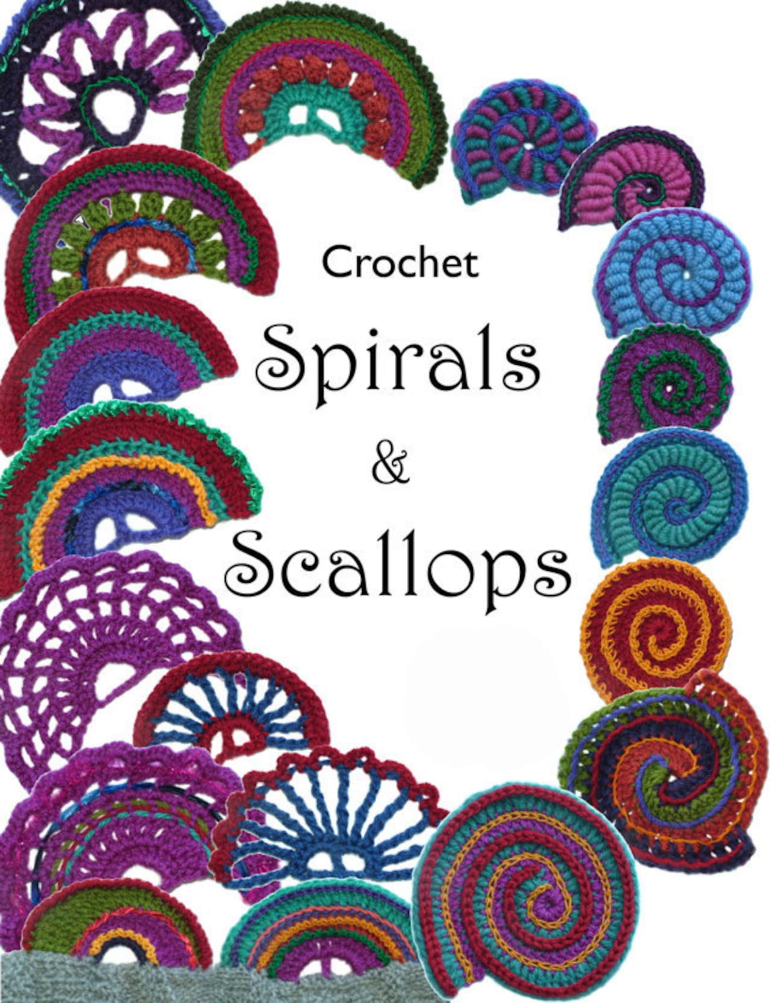 Crochet Spirals Crochet Scallops, Digital Ebook Pdf Patterns Instant ...