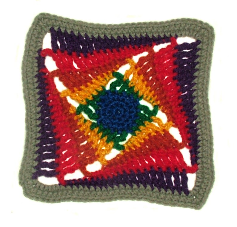 Rainbow Granny Square Crochet Pattern, Afghan Blanket Rug, Instant ...