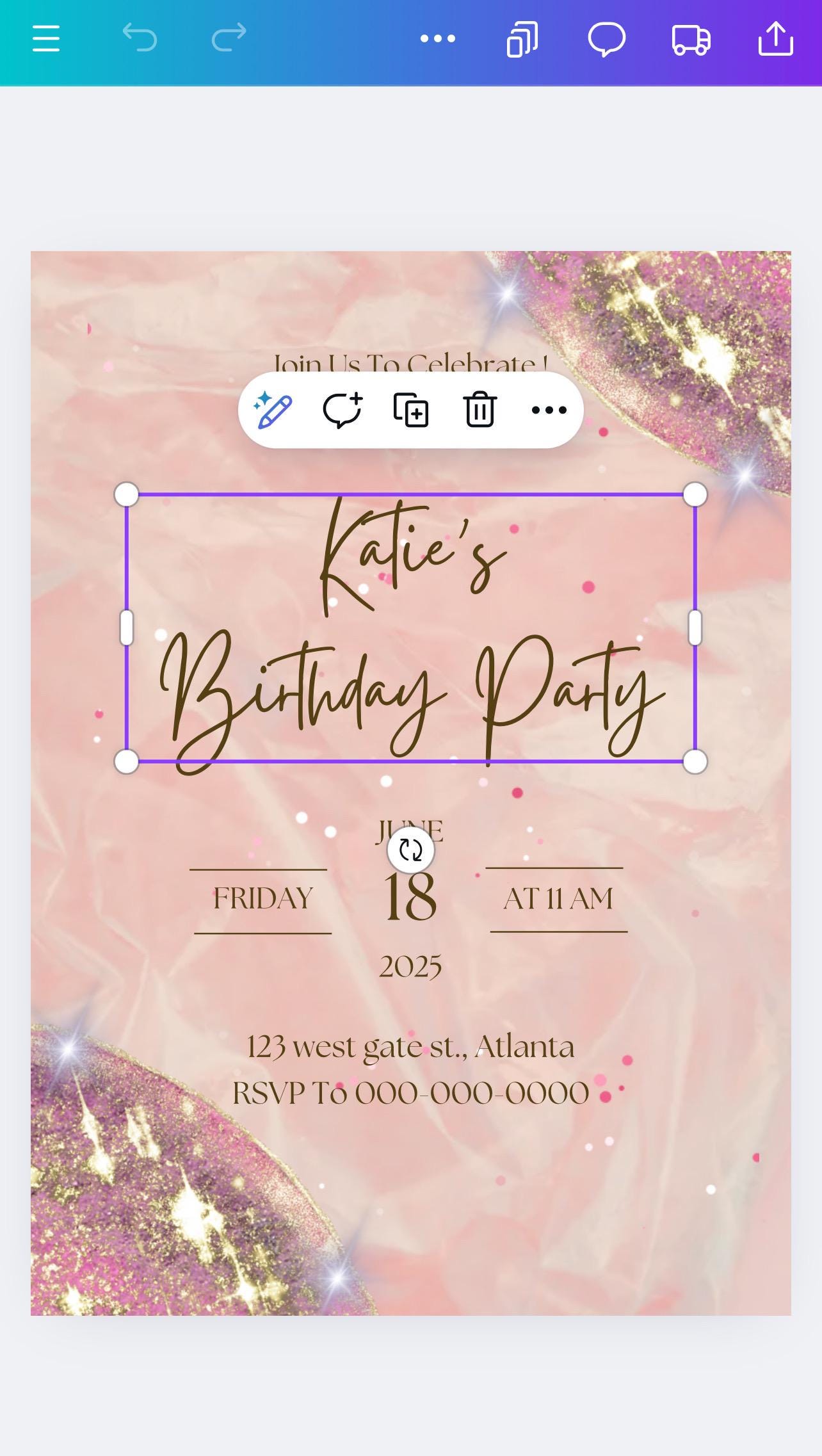 Digital Birthday Invitation [edit] - Etsy