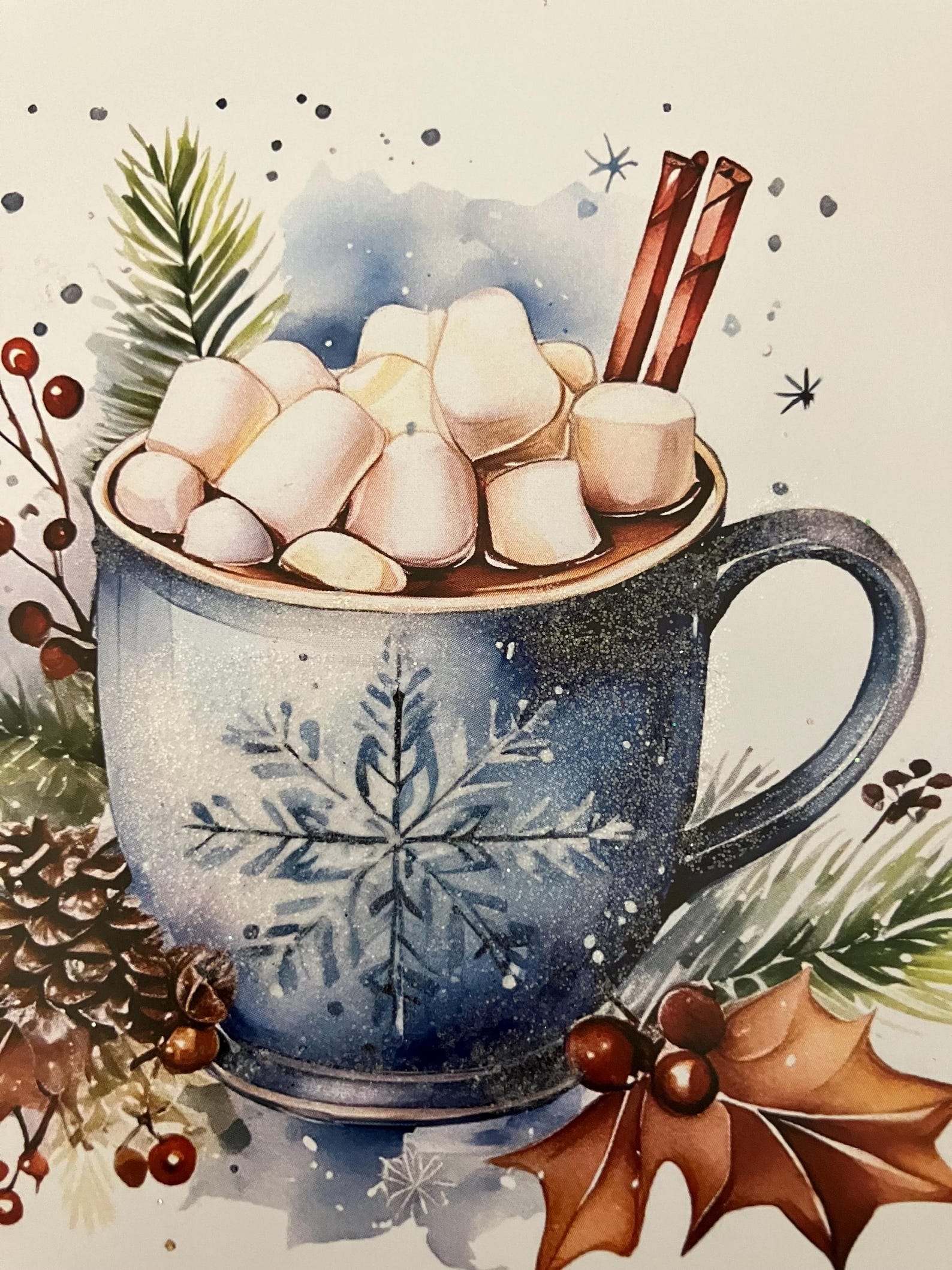 A Cup of Christmas Hot Cocoa Cheer Handmade Christmas Card - Etsy