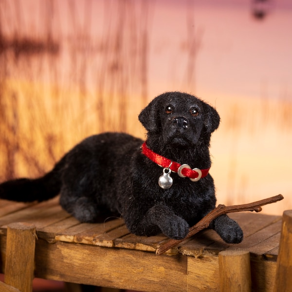 Miniature Black Lab Figurine - Etsy